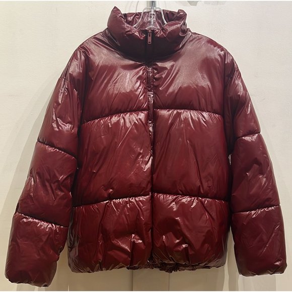 a new day | Jackets & Coats | A New Day Womens Short Wet Look Puffer ...